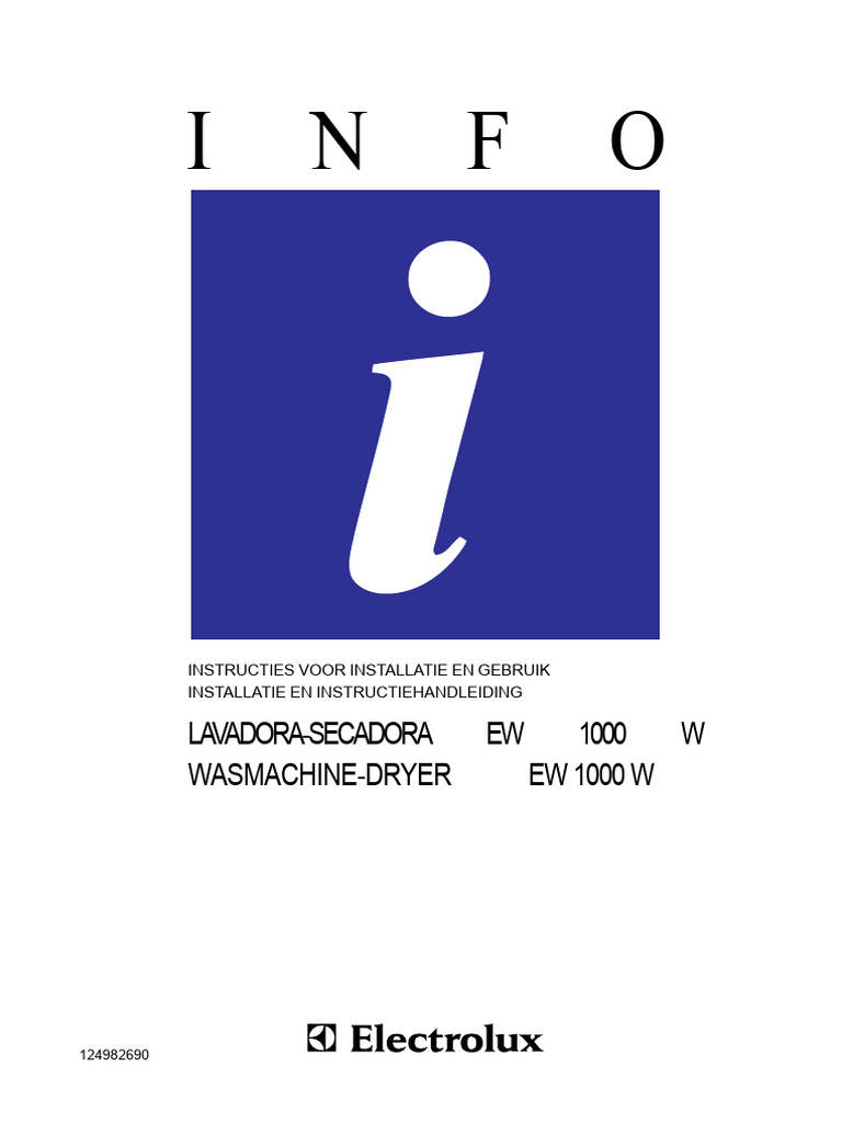 Electrolux Wasmachine Ew 1000 | PDF