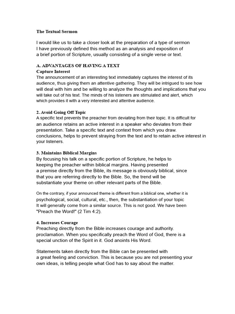 Crafting Effective Textual Sermons | PDF | Bible