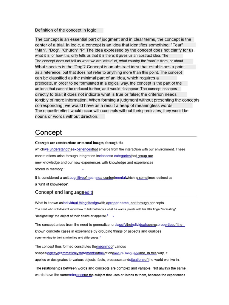 Understanding Logical Concepts | PDF | Concept | Experience