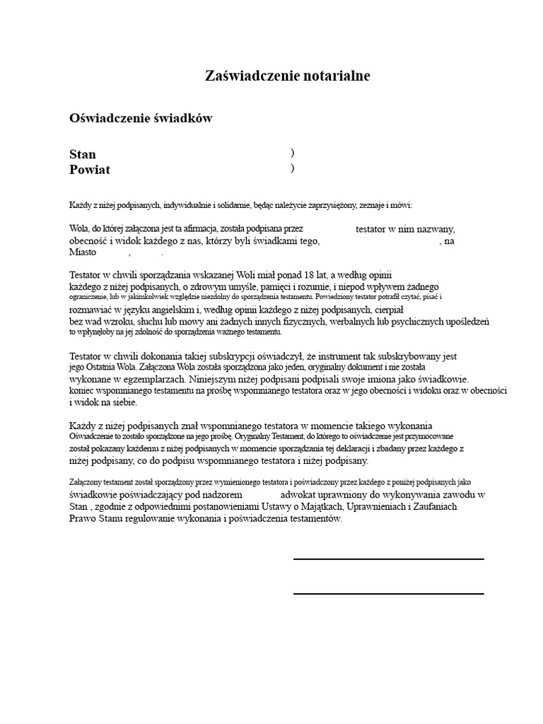 Aneks poświadczający | PDF