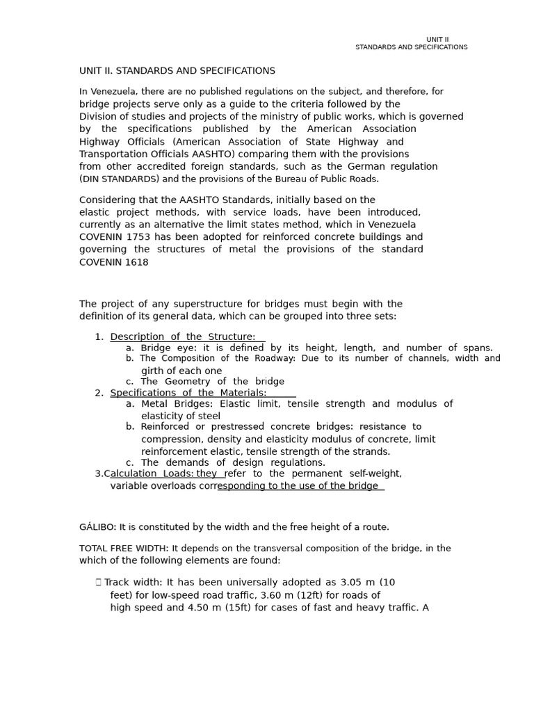 Standards and Specifications For Bridges | PDF | Bridge | Road