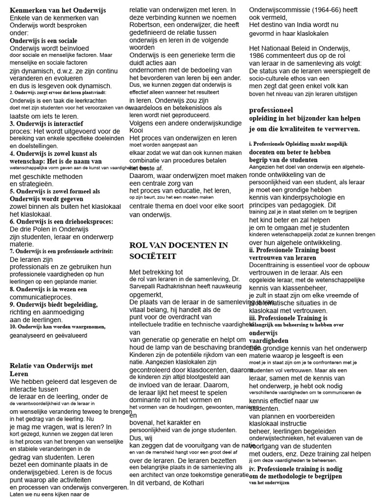 Kenmerken van Onderwijs | PDF