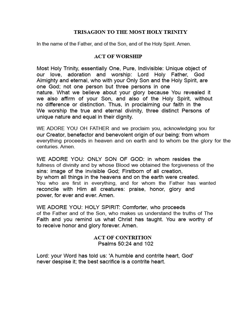 Trisagion Prayer to the Holy Trinity | PDF | God The Father | Glory ...