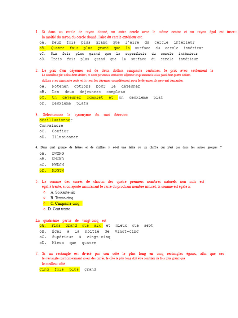Questions de logique et mathématiques | PDF | Zone
