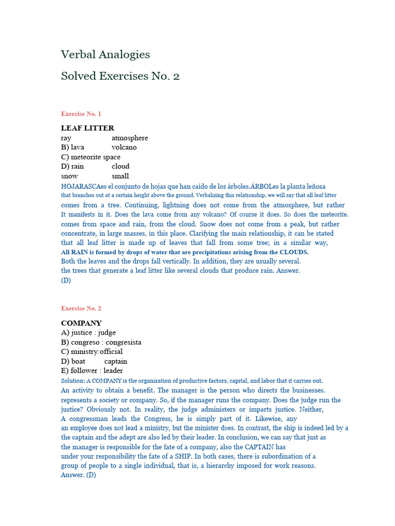 Verbal Analogies.docx | PDF | Humidity | Sewing