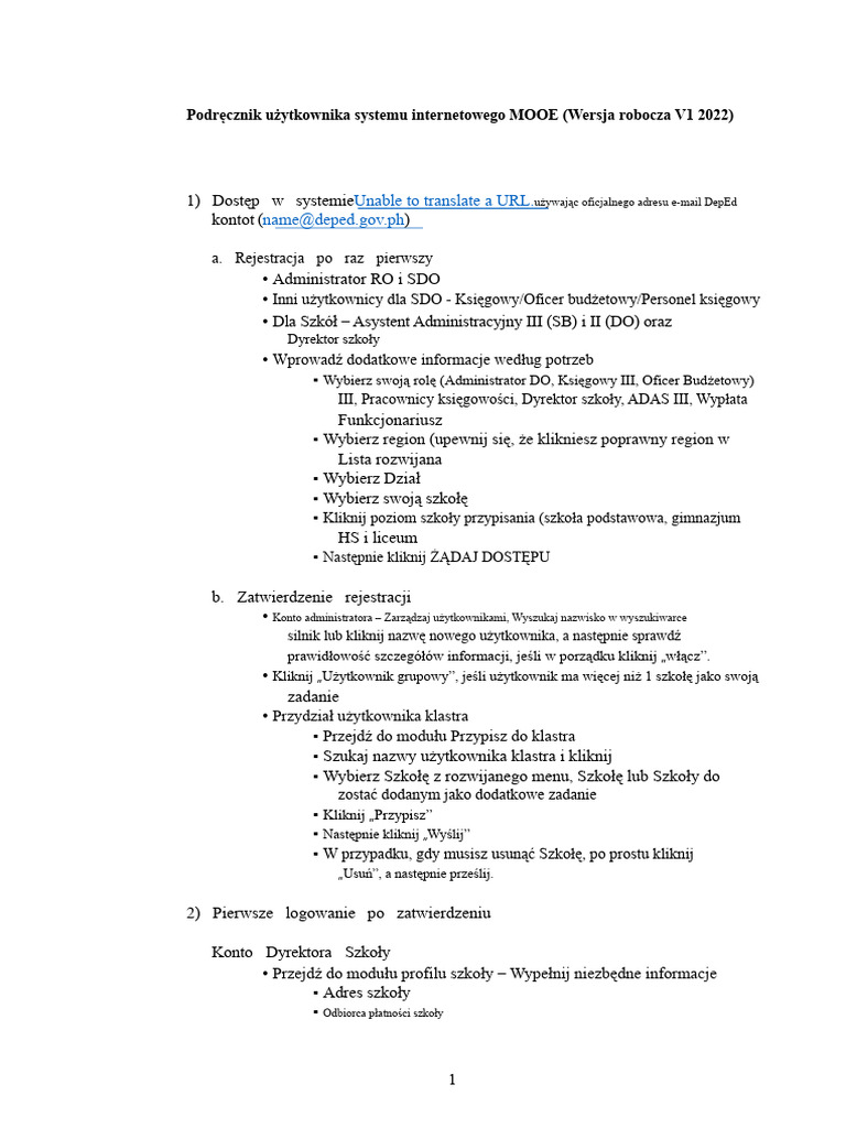 MOOE System Przewodnik 2022 1 Wersja Robocza | PDF