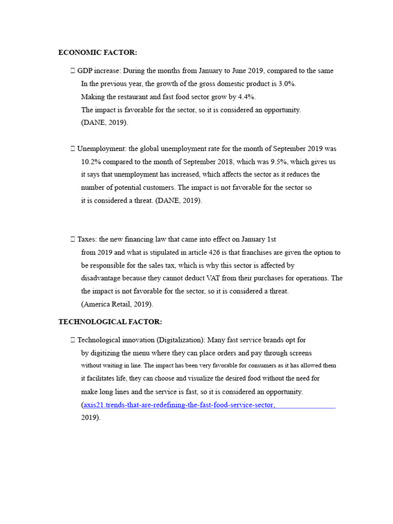Economic and Technological Trends in Restaurants | PDF | Taxes | Gross ...