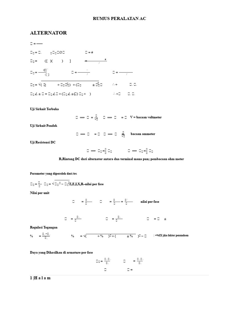 Rumus Alternator dan Transformator AC | PDF
