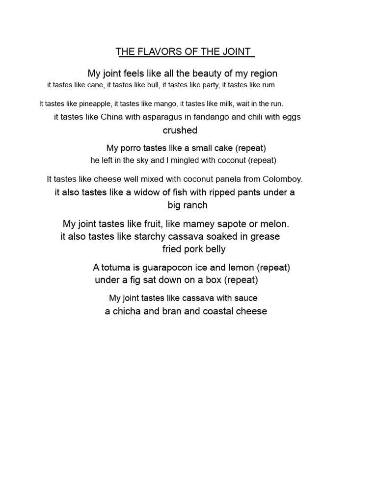 Flavors of The Joint | PDF