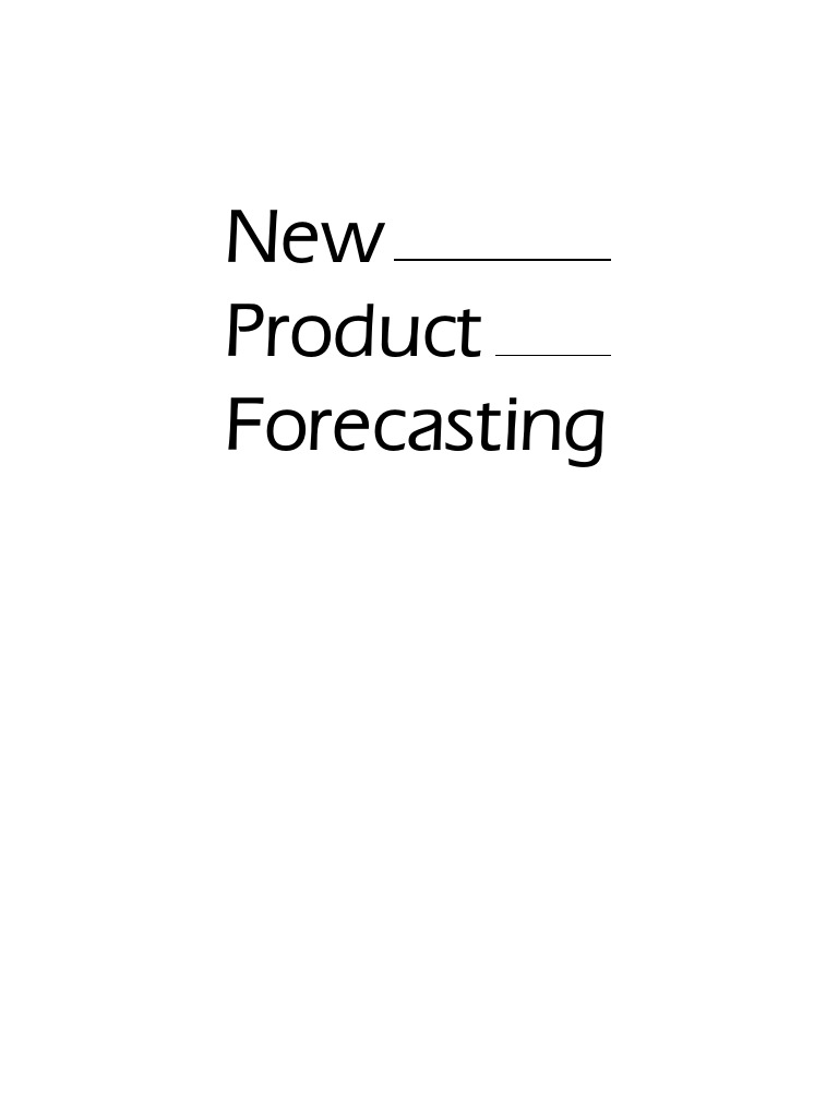 New Product Forecasting | PDF | Forecasting | Time Series