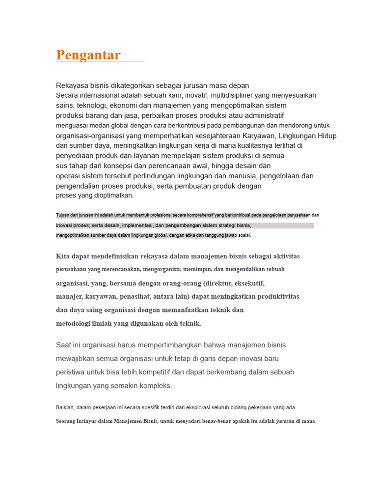 Pengenalan Ke Rekayasa Bisnis | PDF