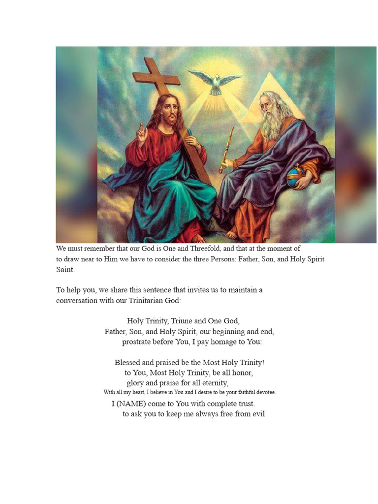 Prayer to the Most Holy Trinity | PDF | Trinity | God The Father