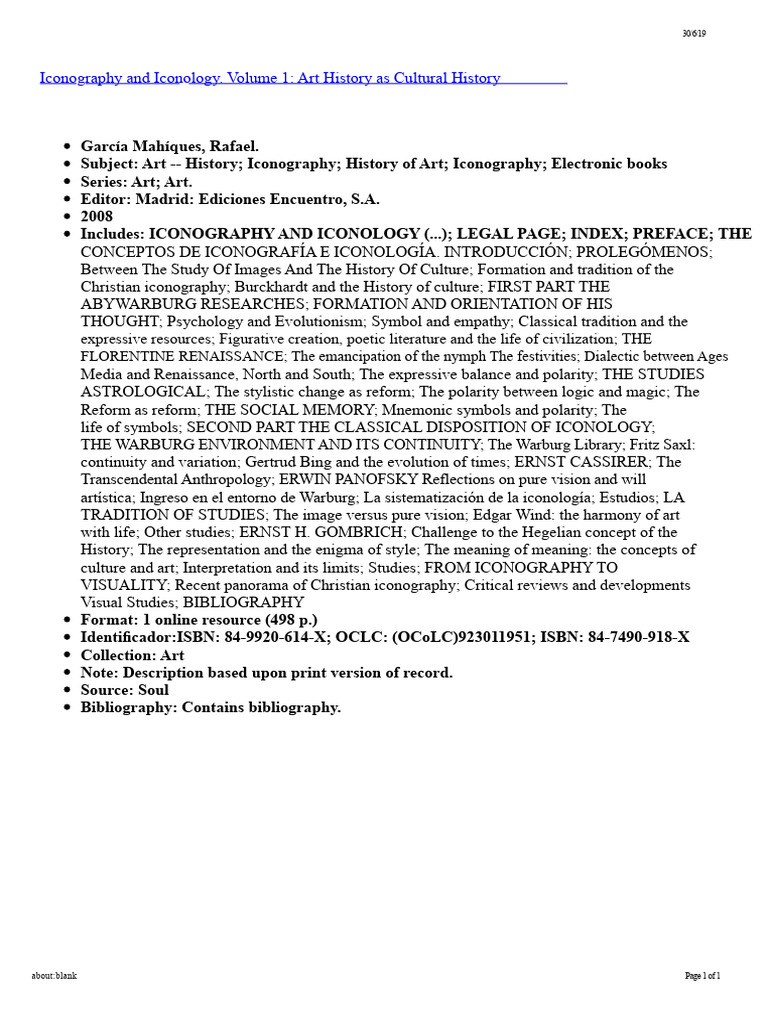 Art History and Iconography Insights | PDF | Art History | Liberal Arts ...