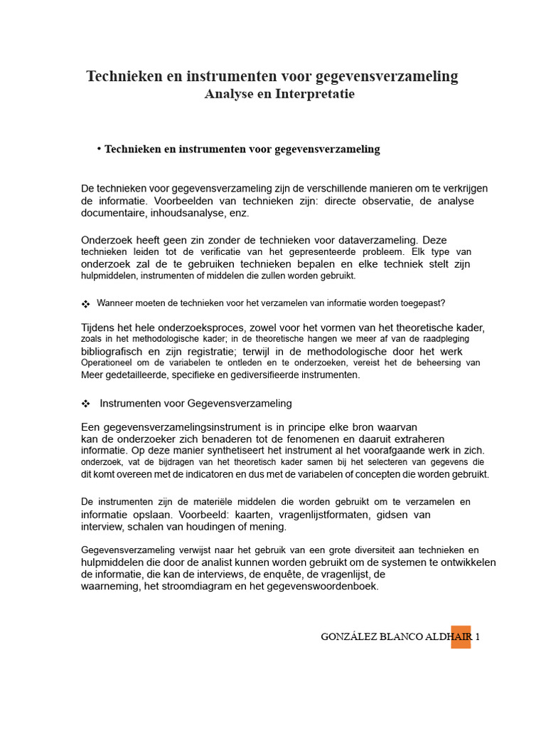 Technieken en Instrumenten Voor Gegevensverzameling | PDF