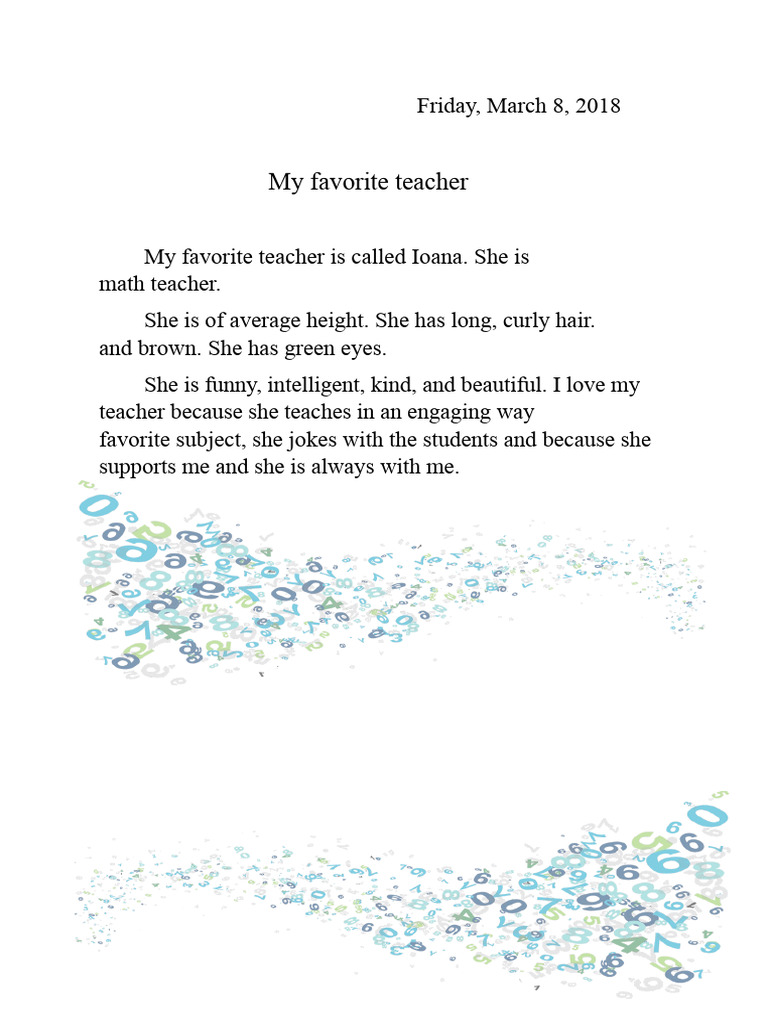 My Favorite Teacher | PDF