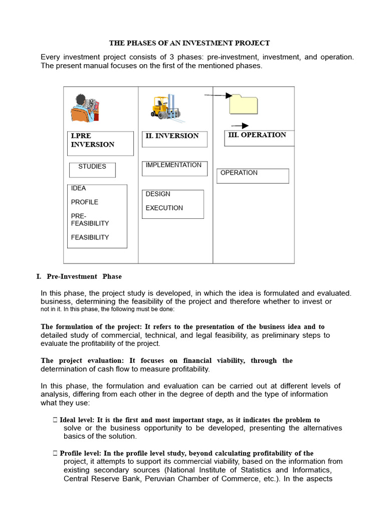 Pre-Investment Phase of Investment Projects | PDF | Feasibility Study ...