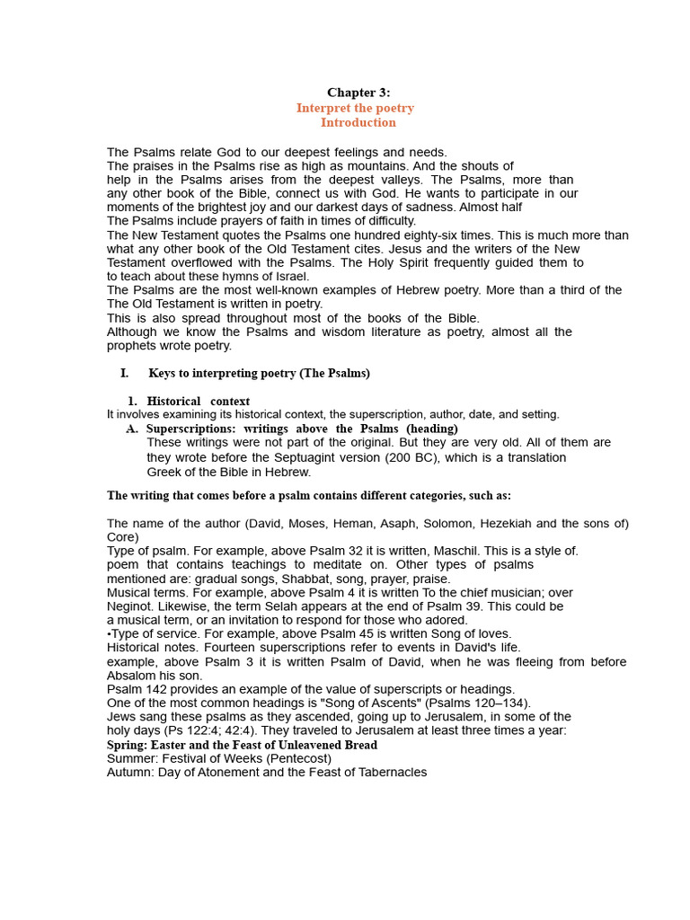 Interpreting Hebrew Poetry in Psalms | PDF | Psalms | David