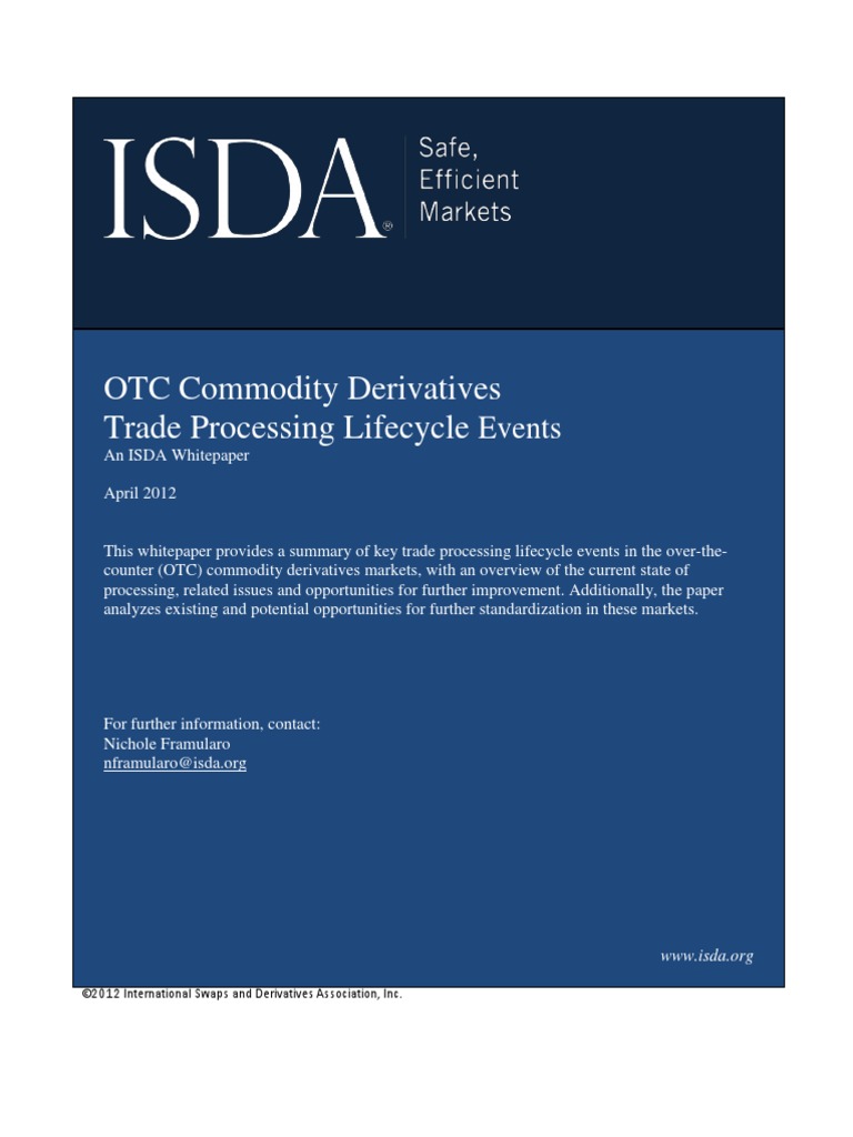 OTC Commodity Derivatives Trade Processing Lifecycle: Events | PDF | Over The Counter (Finance ...