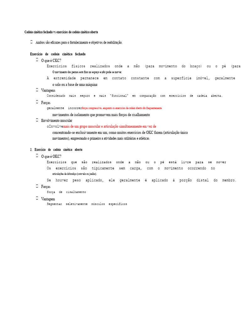 Exercícios de Cadeia Cinética Fechada | PDF