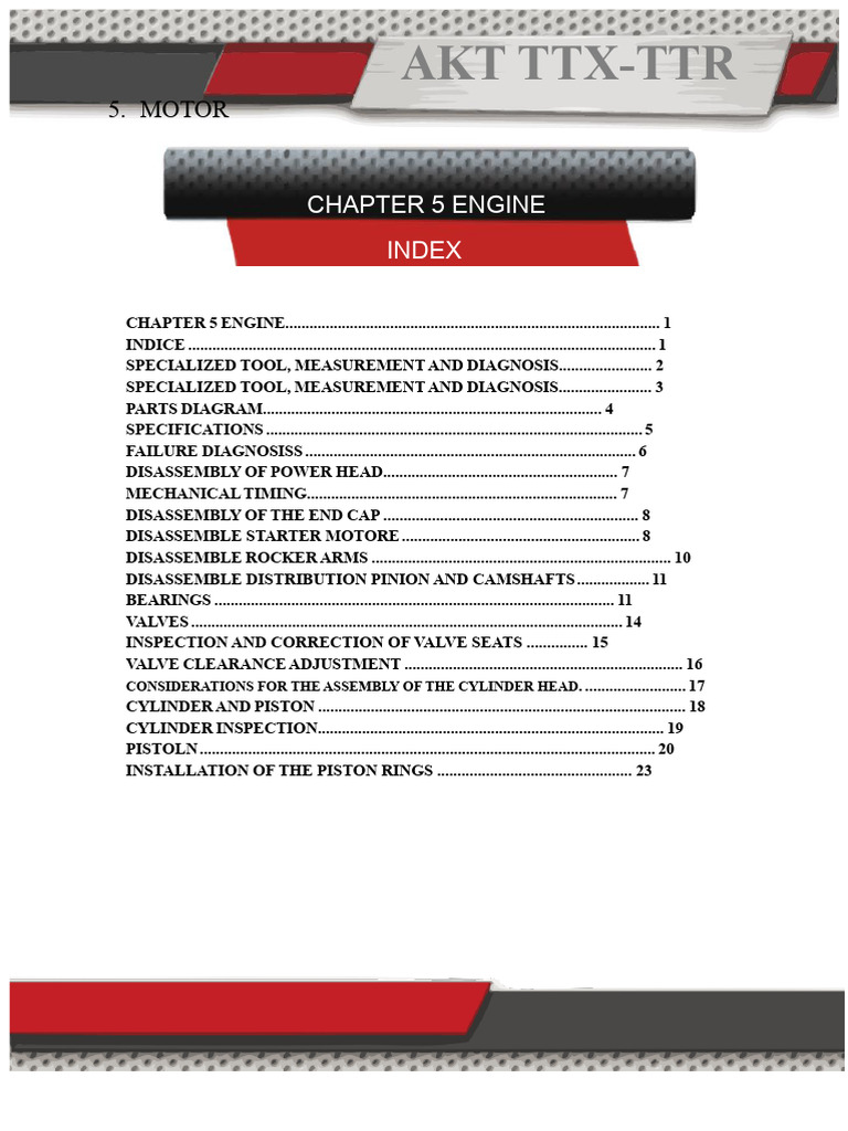 Akt Ttr - Ttx 180 - 200 Workshop Manual (Engine) | PDF | Piston | Clutch