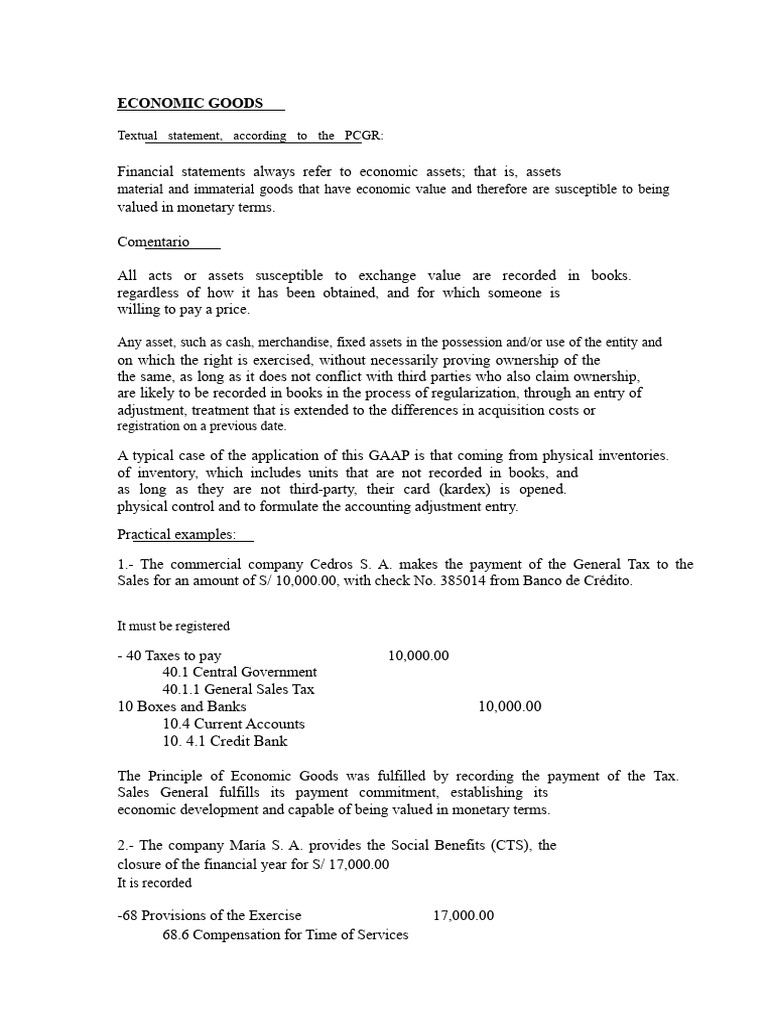 ECONOMIC GOODS | PDF | Accrual | Taxes