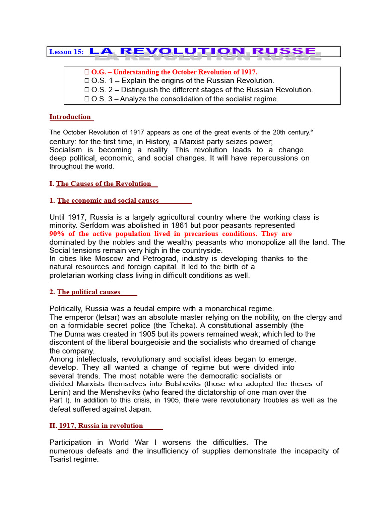 October Revolution Overview for Students | PDF | Russian Revolution ...