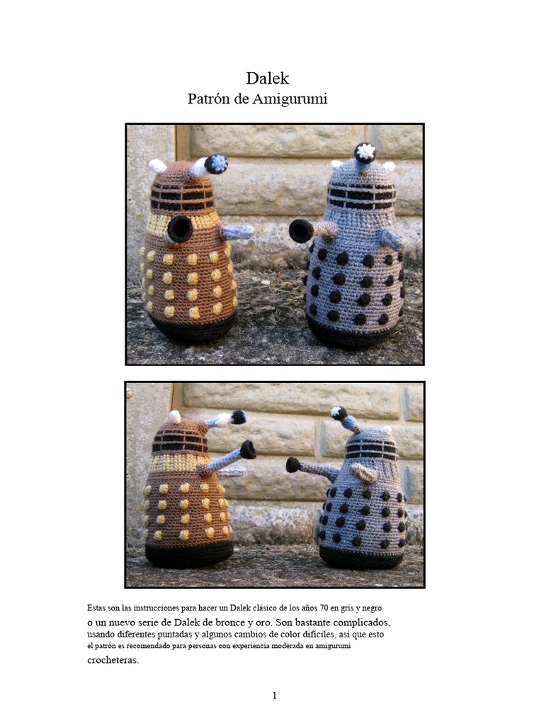 Patrón de Amigurumi Dalek | PDF | Artes Textiles