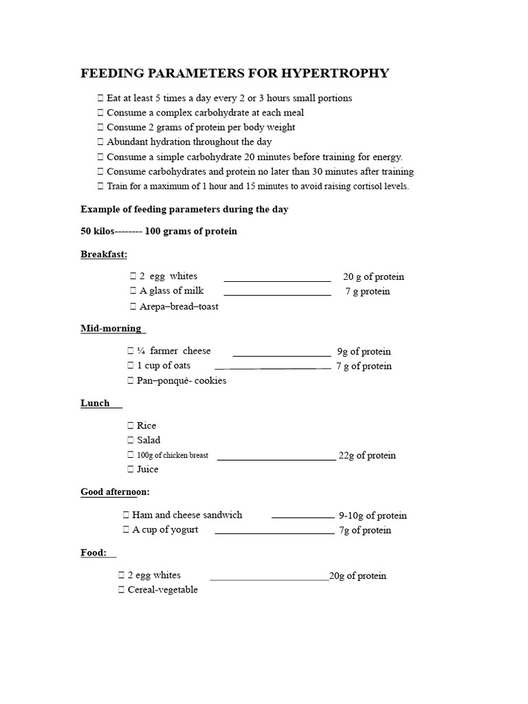 Nutrition For Hypertrophy | PDF | Muscle Hypertrophy | Foods