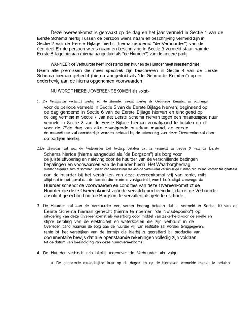 Huurcontract Voor Maleisiërs | PDF