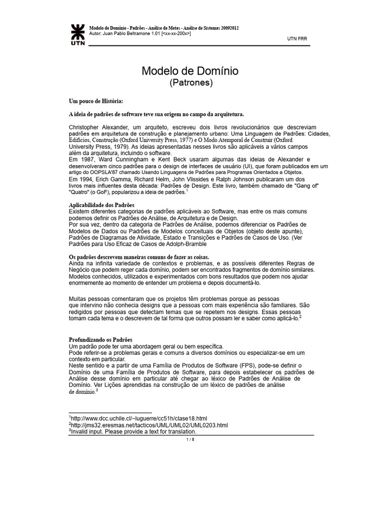 Padrões Comuns Modelo de Domínio - .pdf | PDF | Padrão de design de software