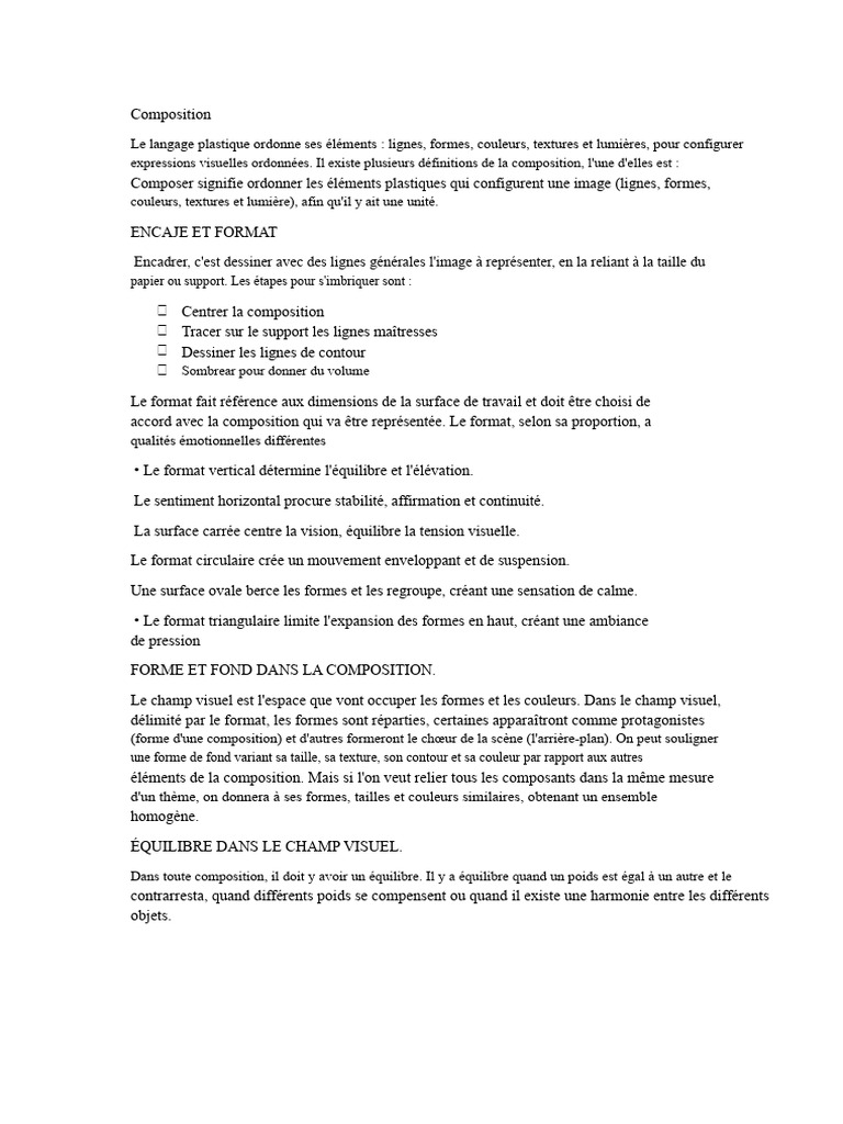Éléments de la composition artistique | PDF | Couleur | Balance ...