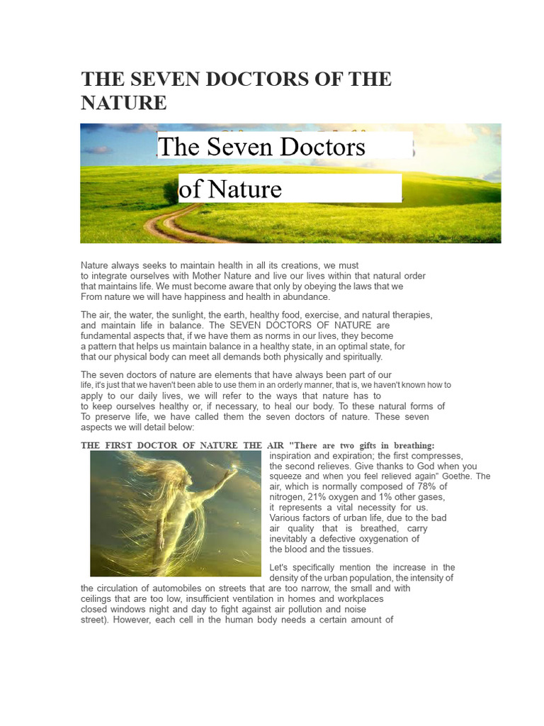 Seven Doctors of Nature Explained | PDF | Water | Nature