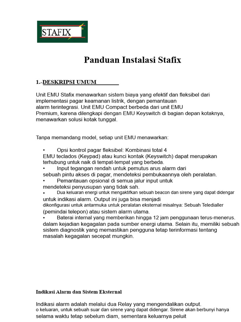 Panduan Stafix - Blok Ener EMU | PDF