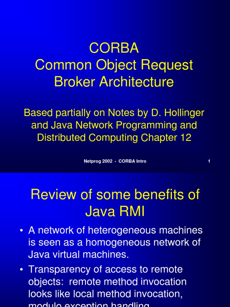CORBA Overview for Java Developers | PDF | Common Object Request Broker Architecture | Object ...