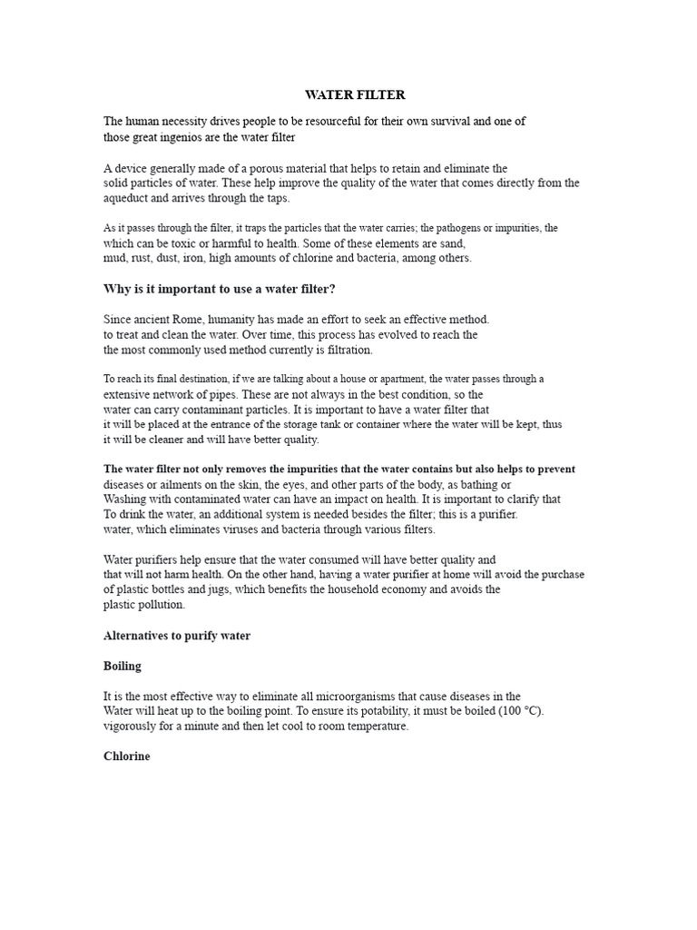 Water Filter Steam Project | PDF | Filtration | Water Purification