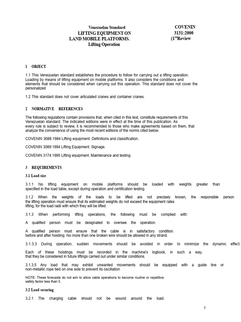 3131-00 - Equipment Disposal Venezuela | PDF | Crane (Machine) | High ...