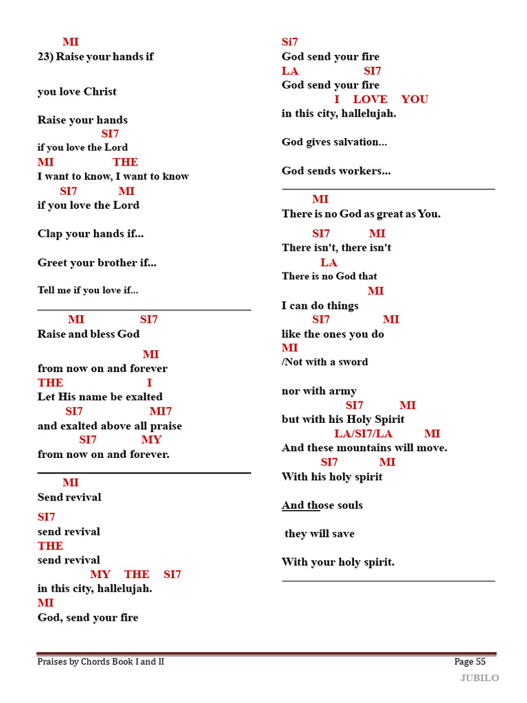 550 Praises by Chords Book I and II 087 | PDF
