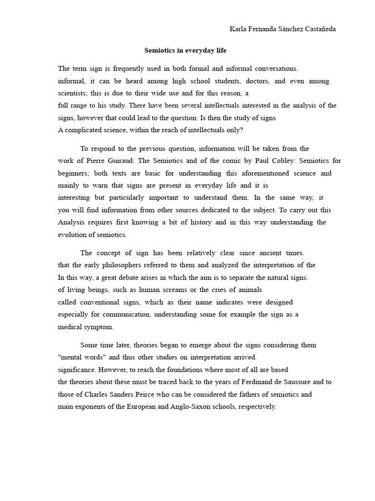 Semiotics in everyday life | PDF | Semiotics | Human Communication