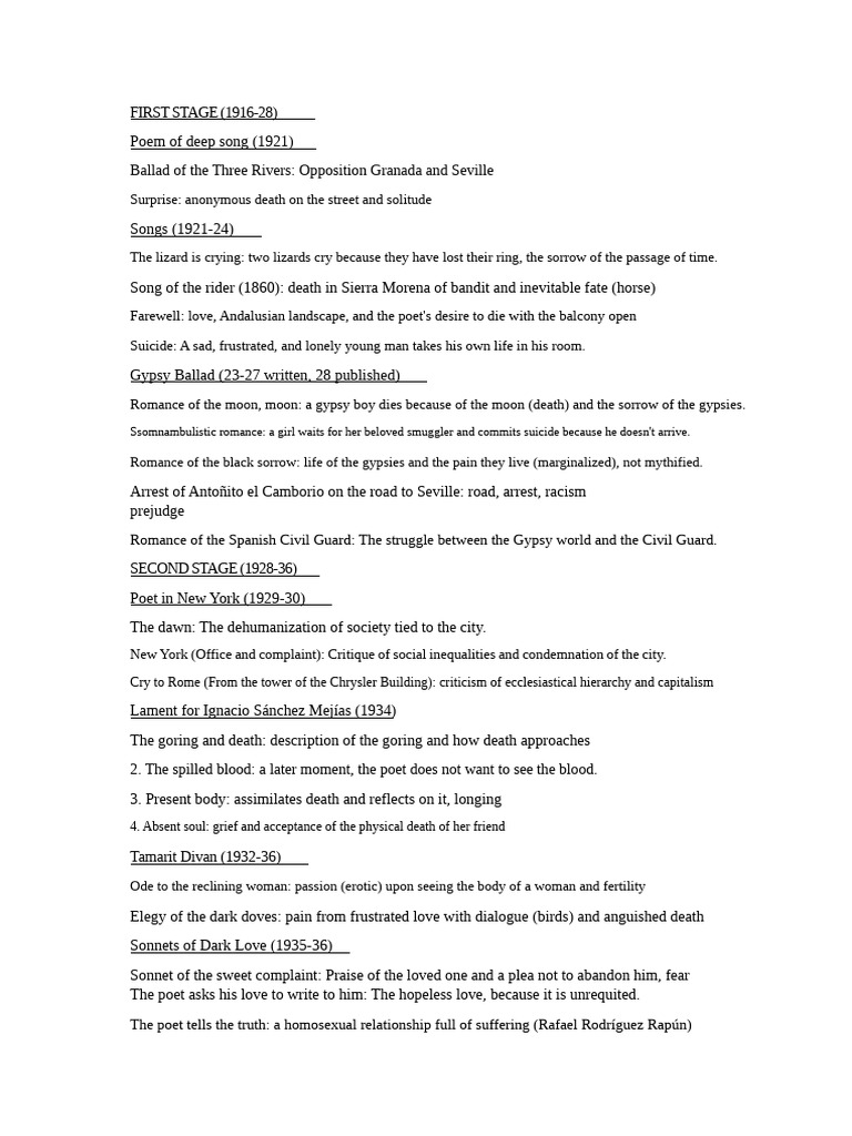 Scheme Poems Lorca | PDF