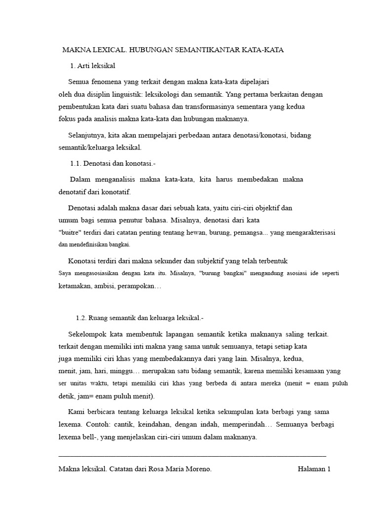 Hubungan Semantik. | PDF