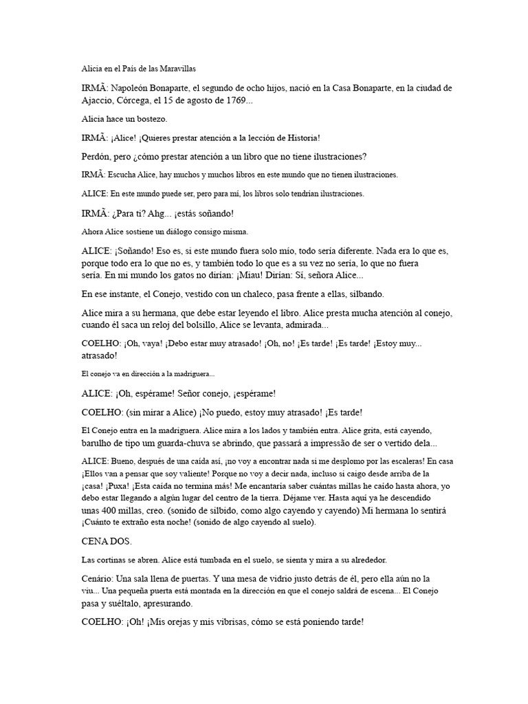 Alicia en El País de Las Maravillas | PDF | Las aventuras de Alicia en ...