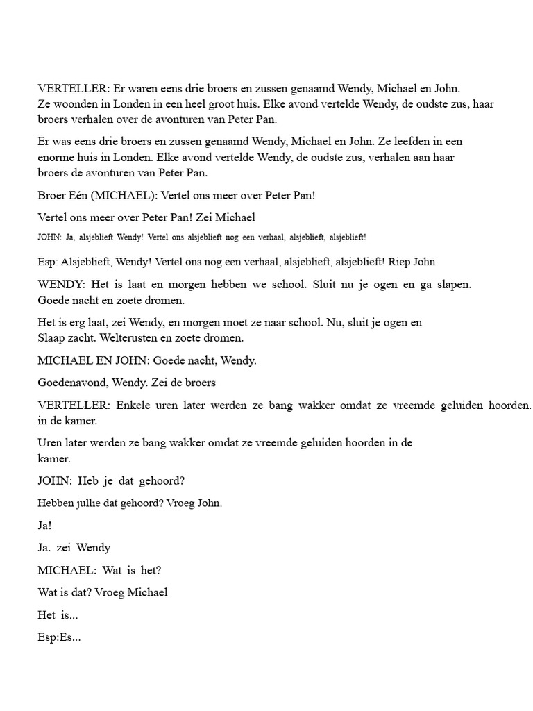Peter Pan Script | PDF