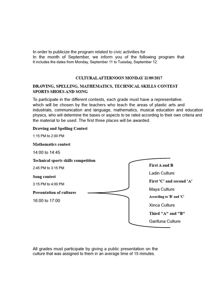 September Civic Activities Program | PDF