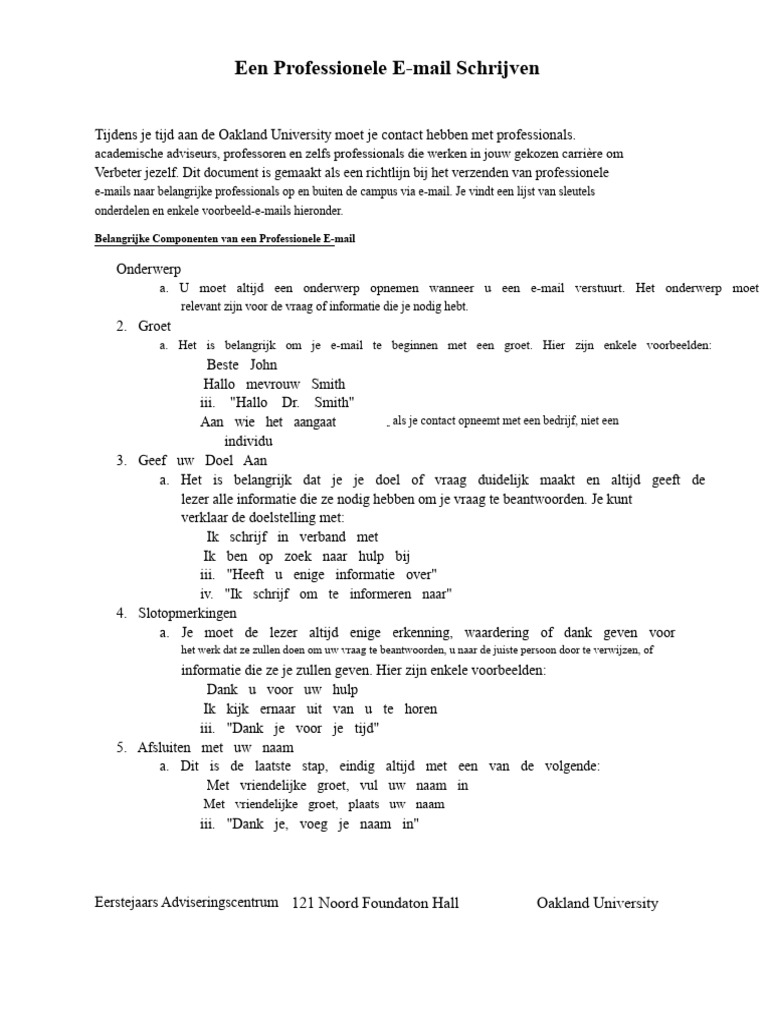 Professionele E-Mail Voorbeeld 04 | PDF