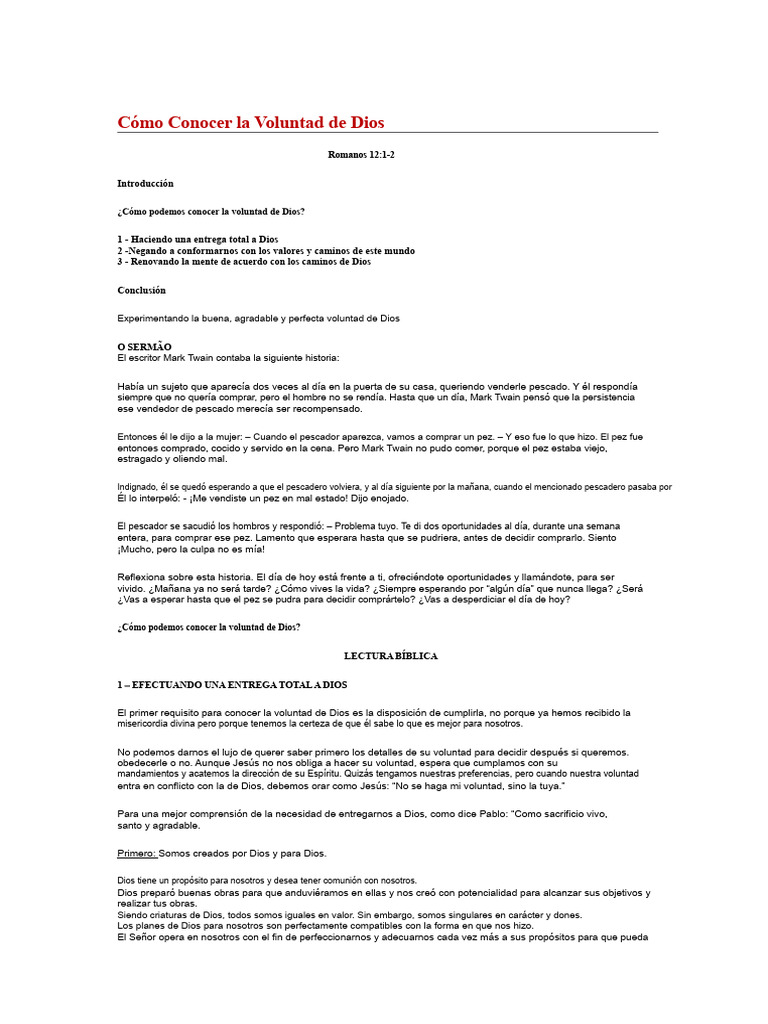 Cómo Conocer la Voluntad de Dios | PDF | Biblia | Dios