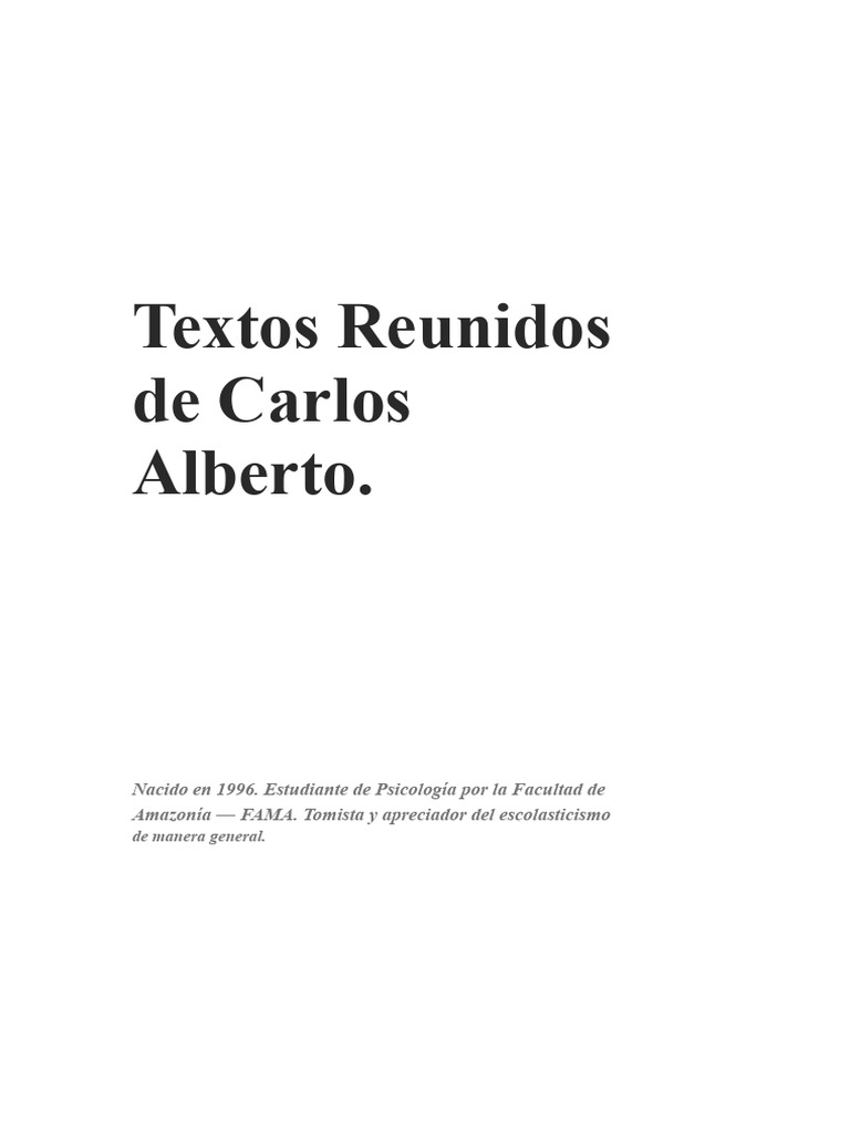 Textos Compilados de Carlos Alberto | PDF | Tomás de Aquino | Tomismo