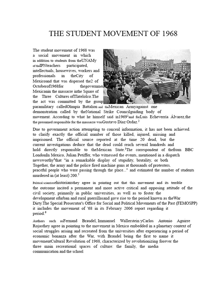 The Student Movement of 1968 | PDF
