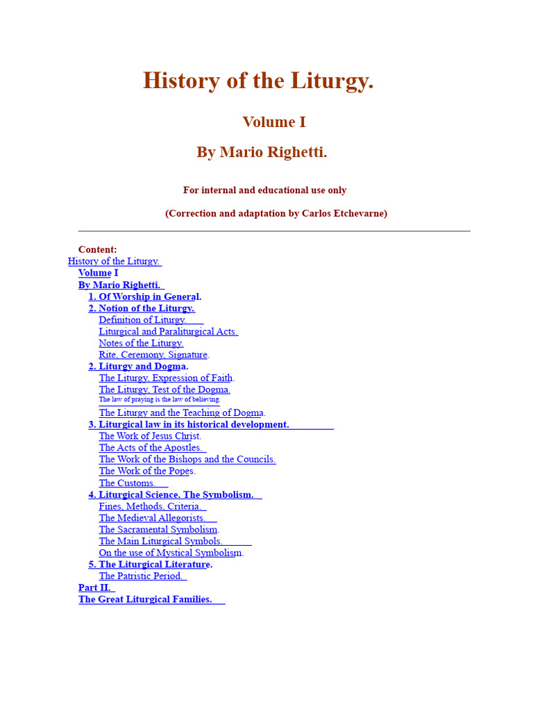 History of Christian Liturgy Volume I | PDF | Liturgical Year ...