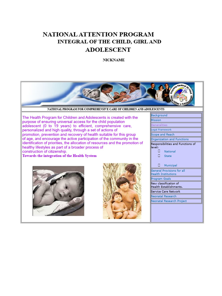 National Program for Child Health Care | PDF | Infant Mortality | Pregnancy
