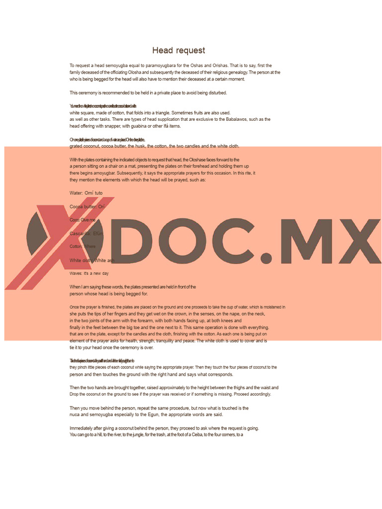 Xdoc.mx Head Prayer | PDF | Godparent | Santería